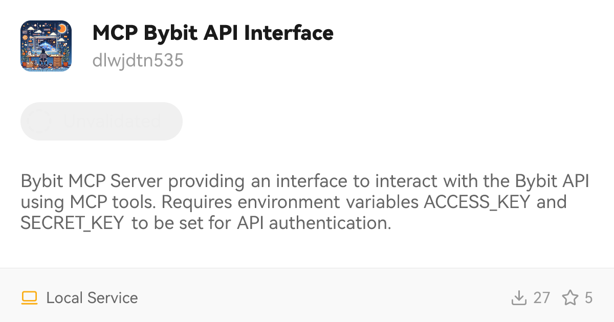 MCP Bybit API Interface | MCP Servers · LobeHub