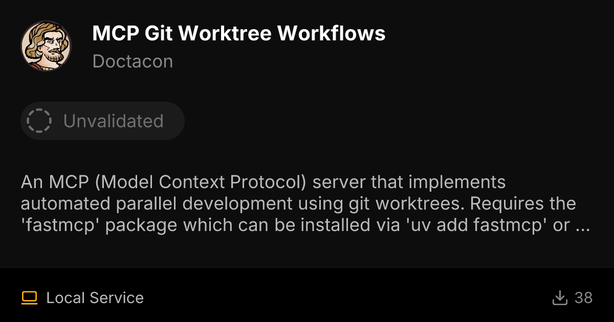 MCP Git Worktree 工作流程 | MCP Servers · LobeHub