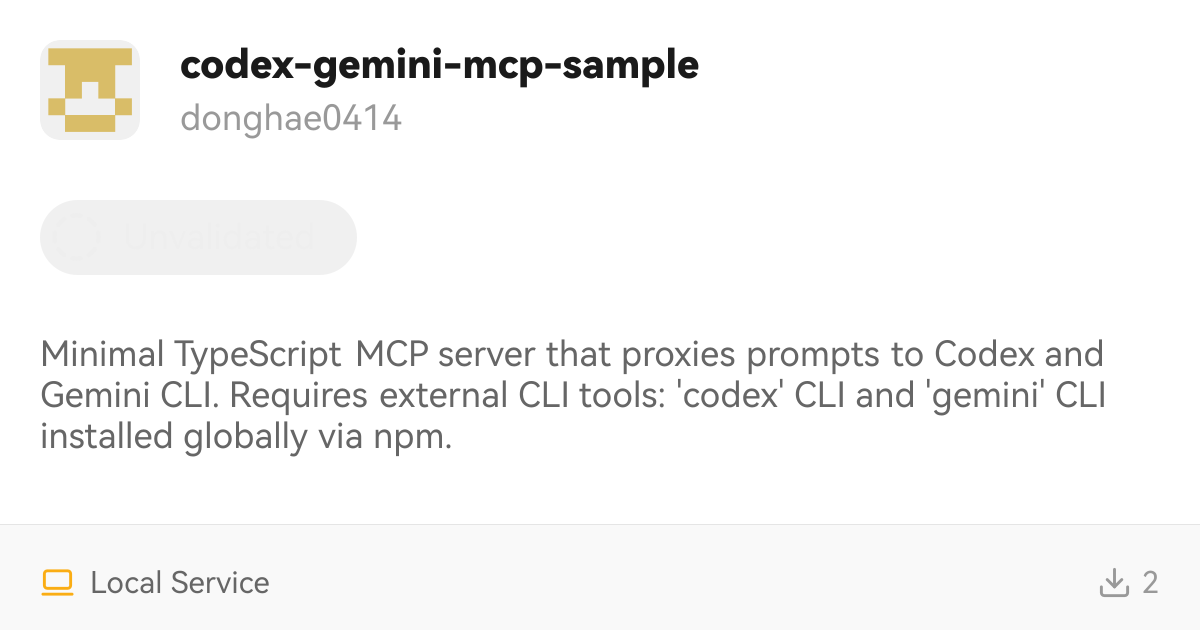 codex-gemini-mcp-sample | MCP Servers · LobeHub