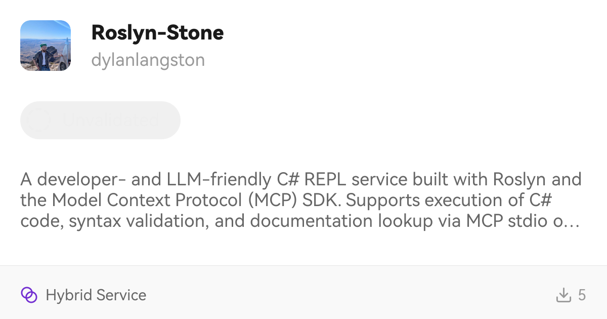 Roslyn-Stone | MCP Servers · LobeHub