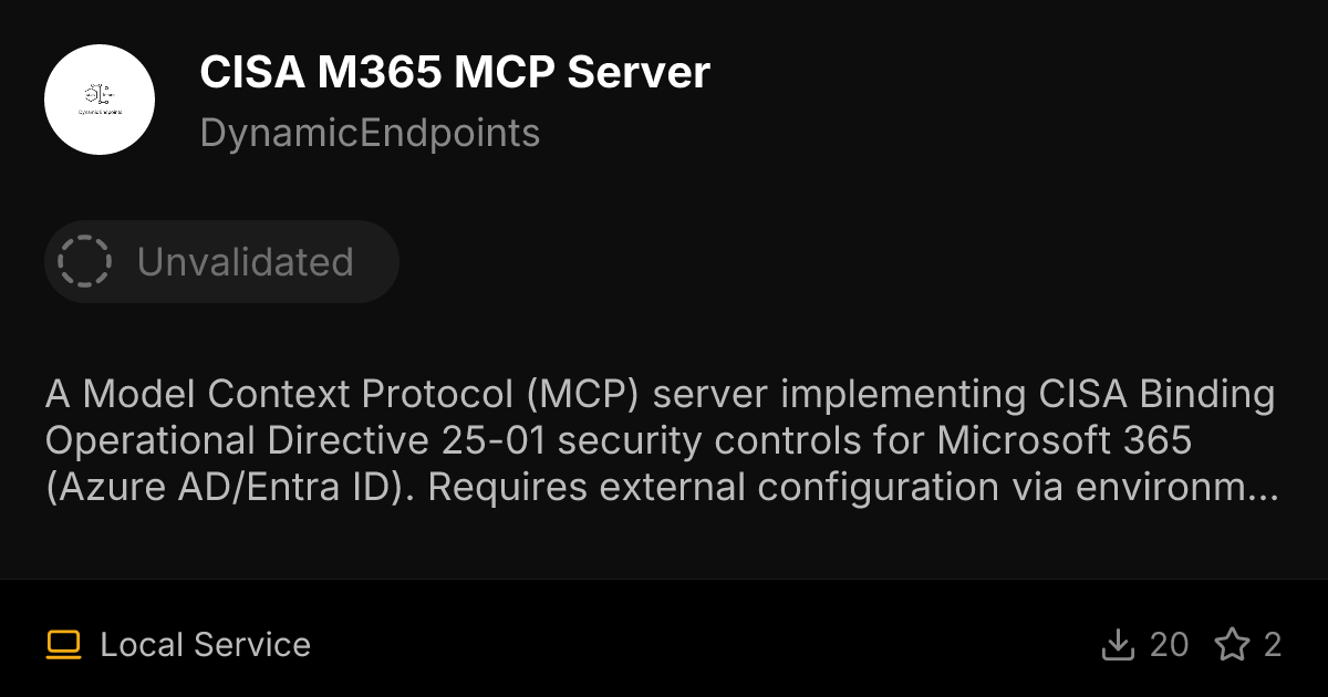 CISA M365 MCP Server | MCP Servers · LobeHub