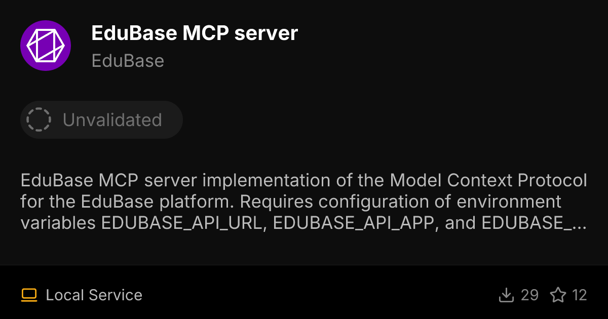 EduBase MCP server | MCP Servers · LobeHub