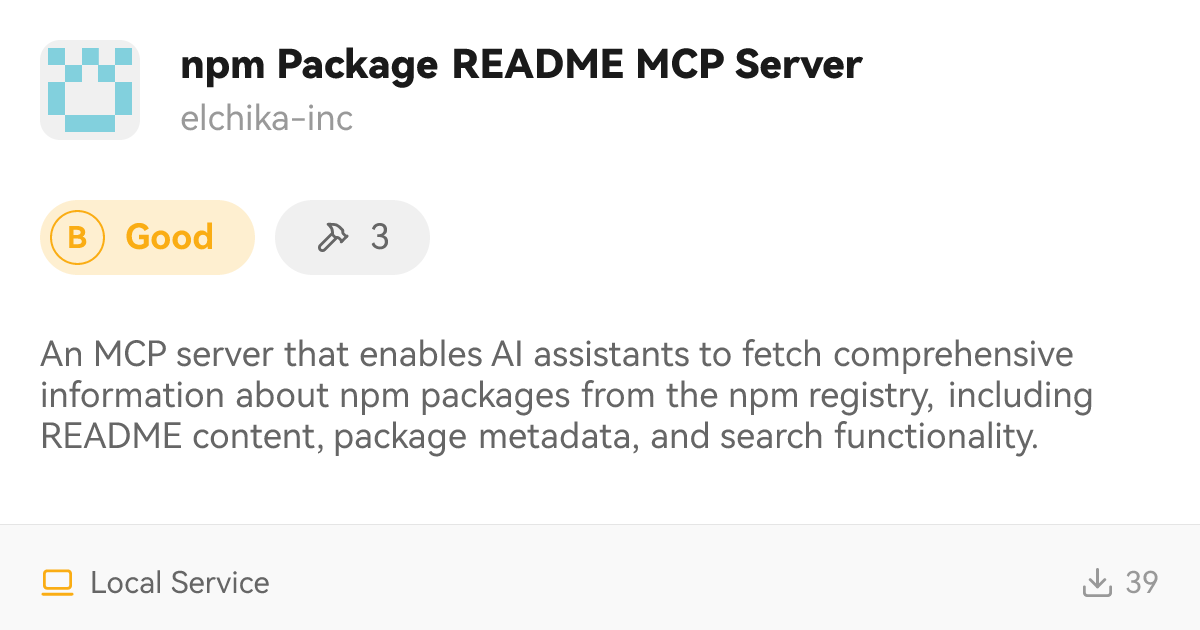 npm Package README MCP Server | MCP ... · LobeHub