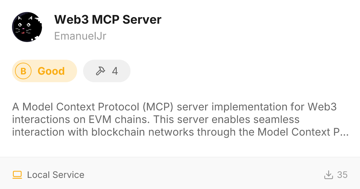 Web3 MCP Server | MCP Servers · LobeHub