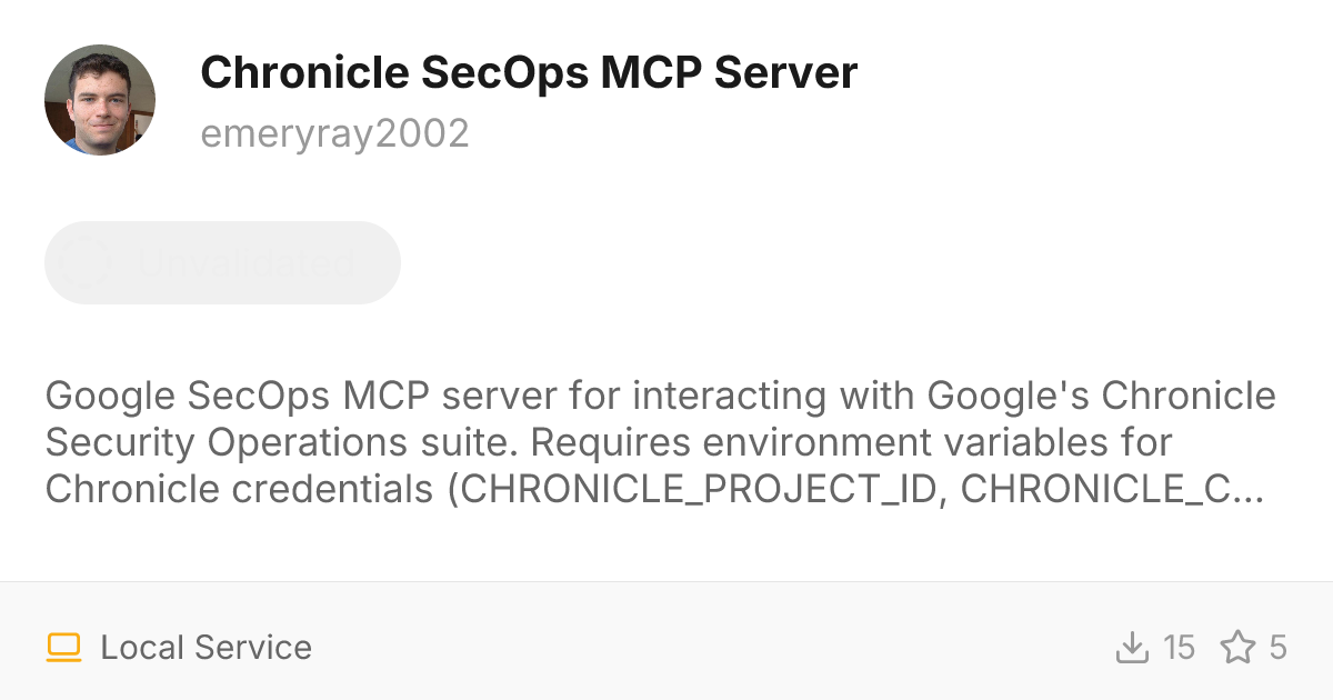 Chronicle SecOps MCP Server | MCP Se... · LobeHub
