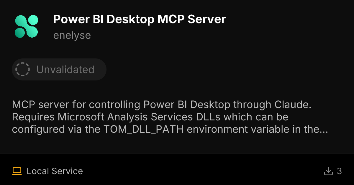 Power BI Desktop MCP Server | MCP Se... · LobeHub