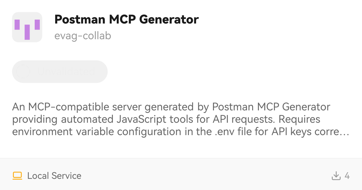 Postman MCP Generator | MCP Servers · LobeHub