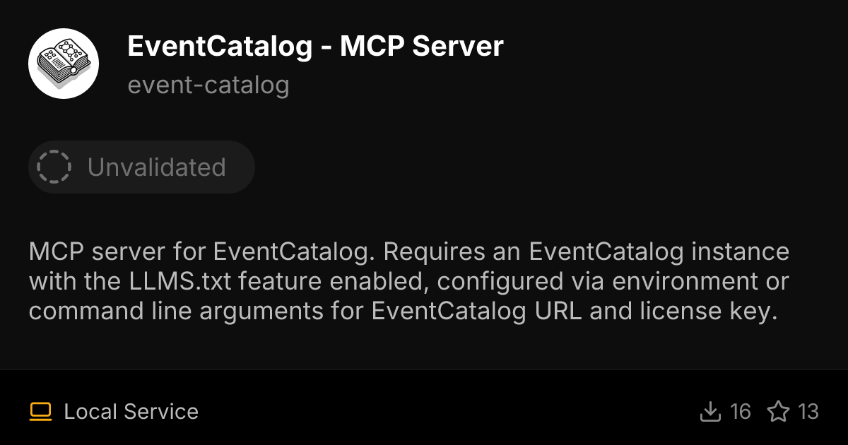 EventCatalog - Servidor MCP | MCP Se... · LobeHub