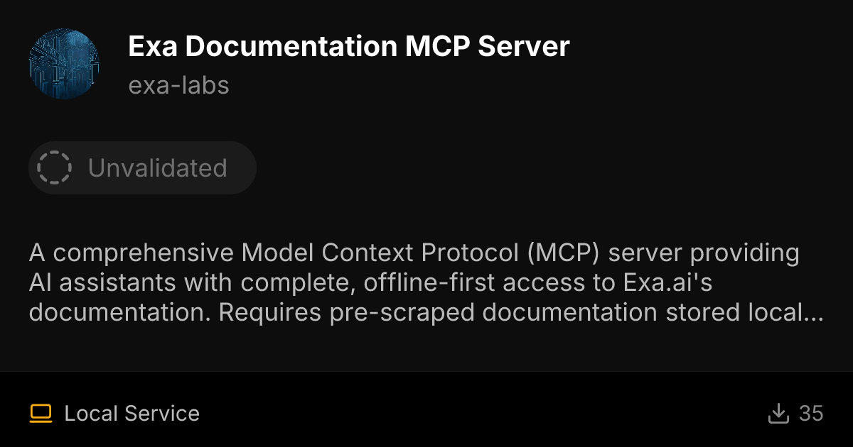 Exa Documentation MCP Server | MCP S... · LobeHub