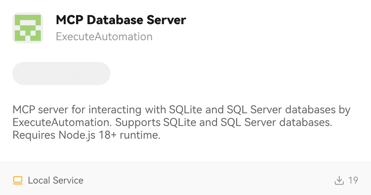 MCP 数据库服务器 | MCP Servers · LobeHub