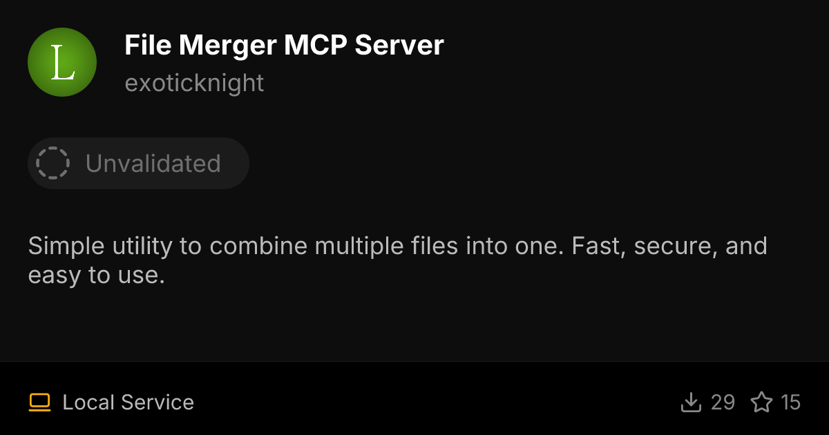 File Merger MCP Server | MCP Servers · LobeHub