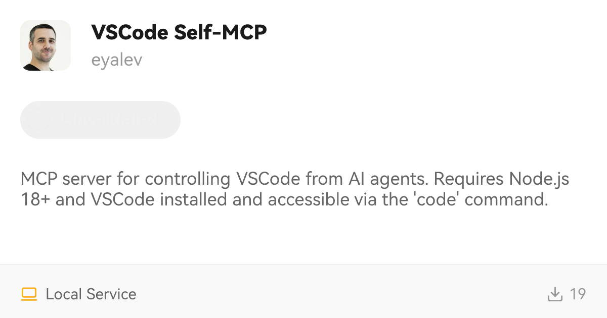 VSCode Self-MCP | MCP Servers · LobeHub