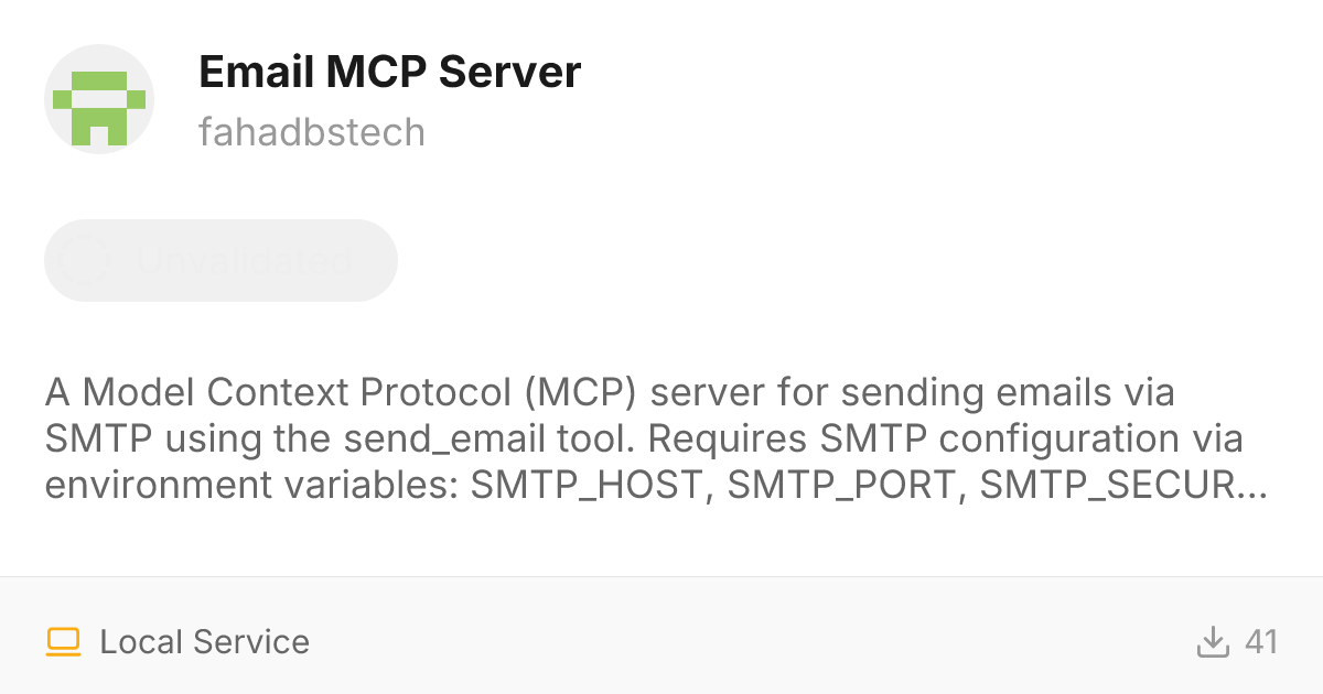 Email MCP Server | MCP Servers · LobeHub