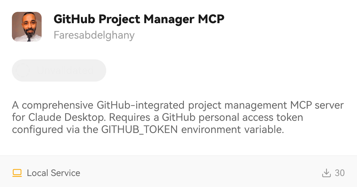 GitHub Project Manager MCP | MCP Ser... · LobeHub