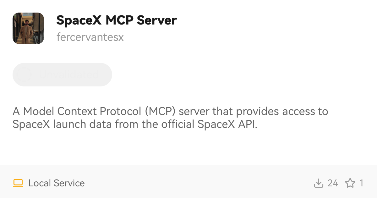 SpaceX MCP Server | MCP Servers · LobeHub