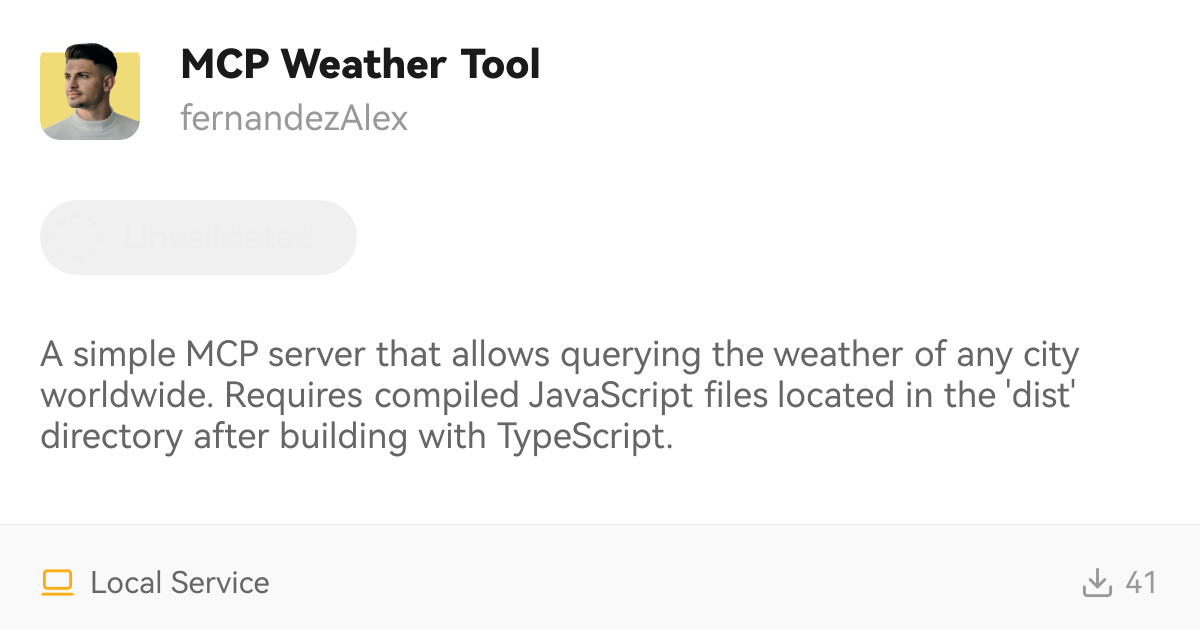 MCP Weather Tool | MCP Servers · LobeHub