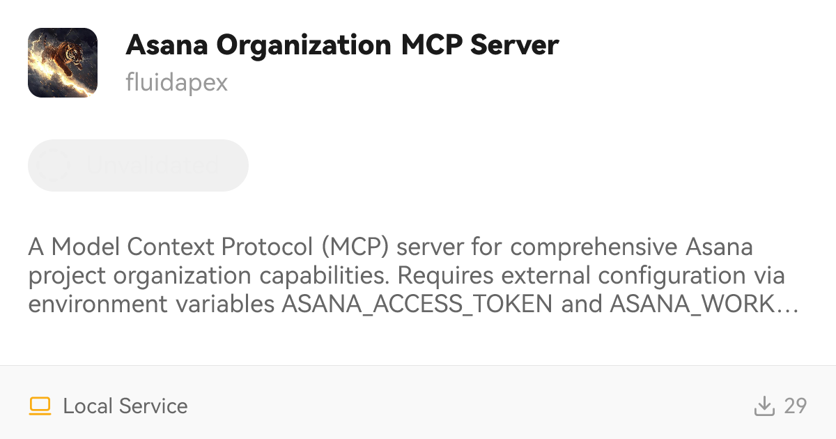 Asana Organization MCP Server | MCP ... · LobeHub