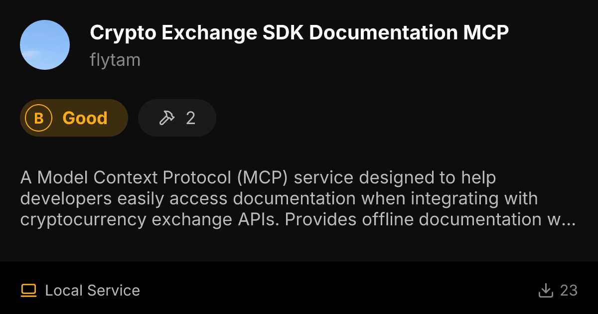 Kripto Borsa SDK Dokümantasyonu MCP ... · LobeHub