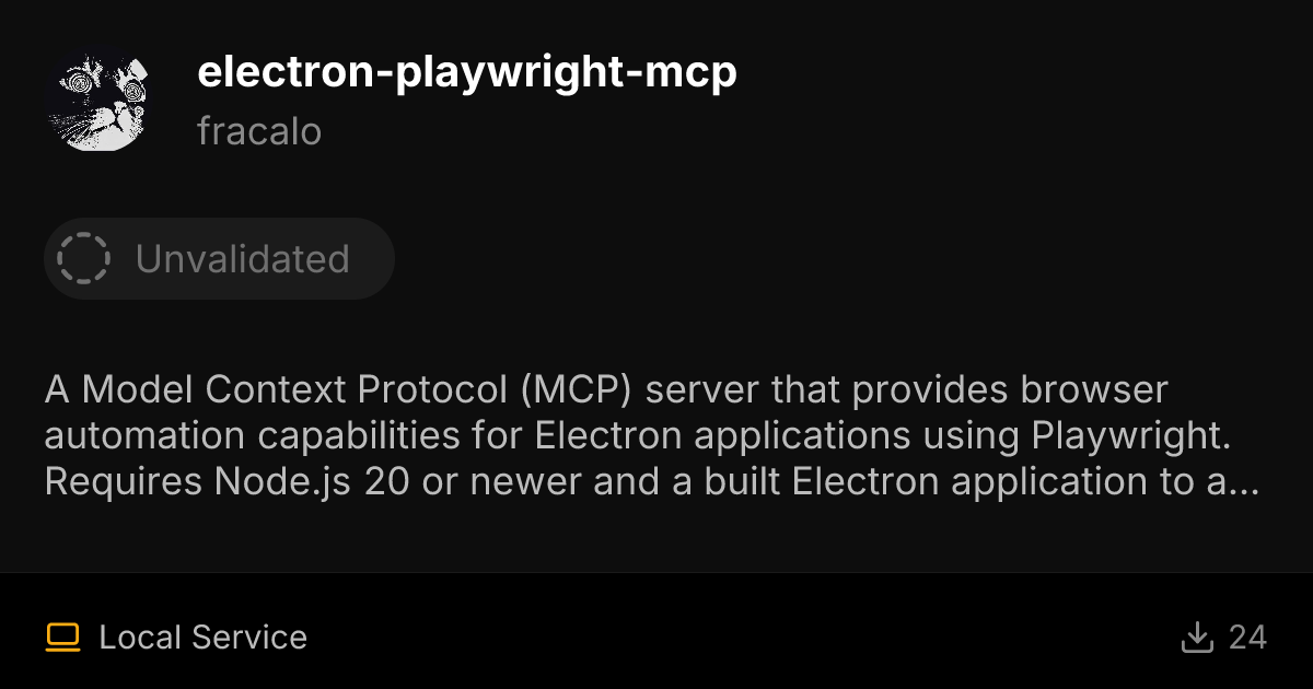 electron-playwright-mcp | MCP Servers · LobeHub