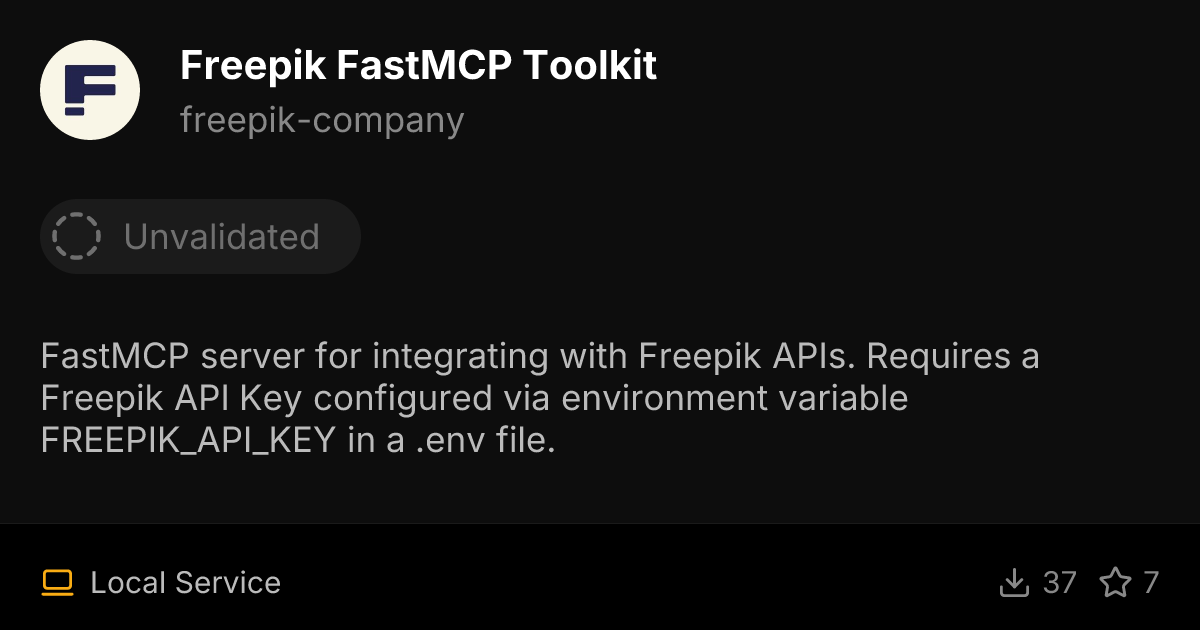 Freepik FastMCP Toolkit | MCP Servers · LobeHub