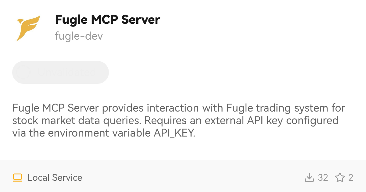 Fugle MCP Server | MCP Servers · LobeHub