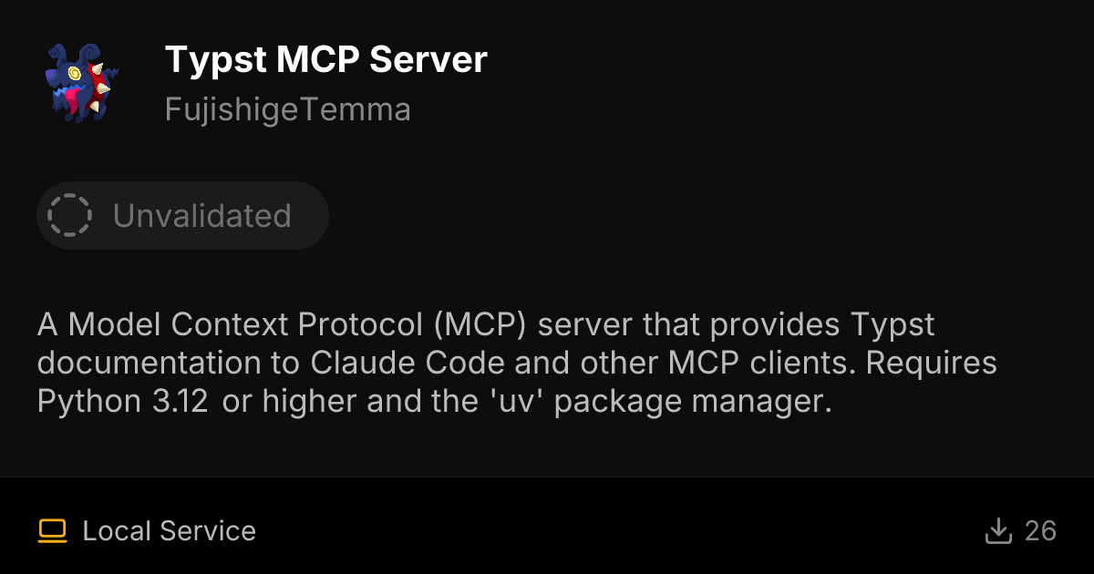 Typst MCP 服务器 | MCP Servers · LobeHub