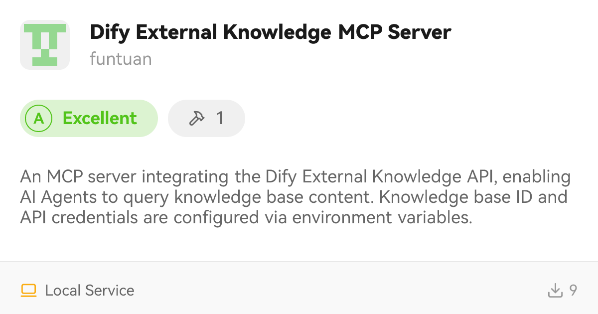 Dify External Knowledge MCP Server |... · LobeHub