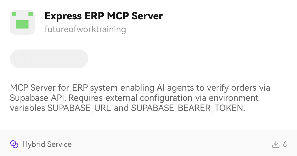 Express ERP MCP Server | MCP Servers · LobeHub