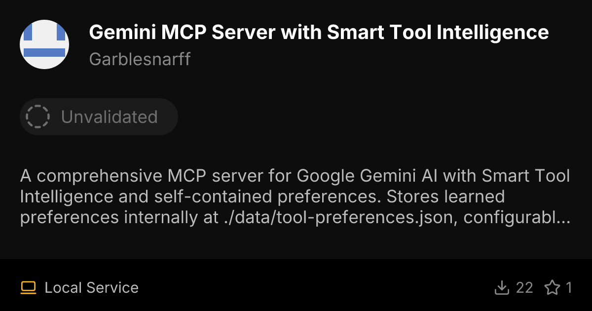 Gemini MCP Server with Smart Tool In... · LobeHub