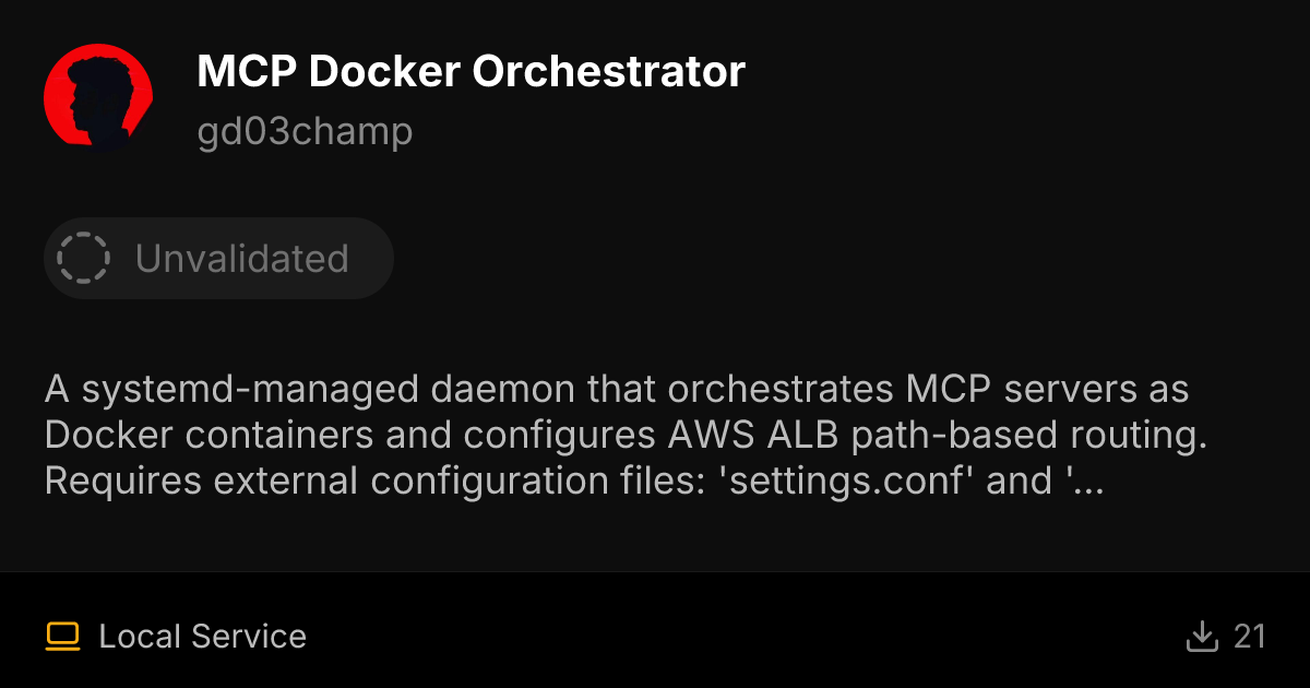 MCP Docker Orchestrator | MCP Servers · LobeHub