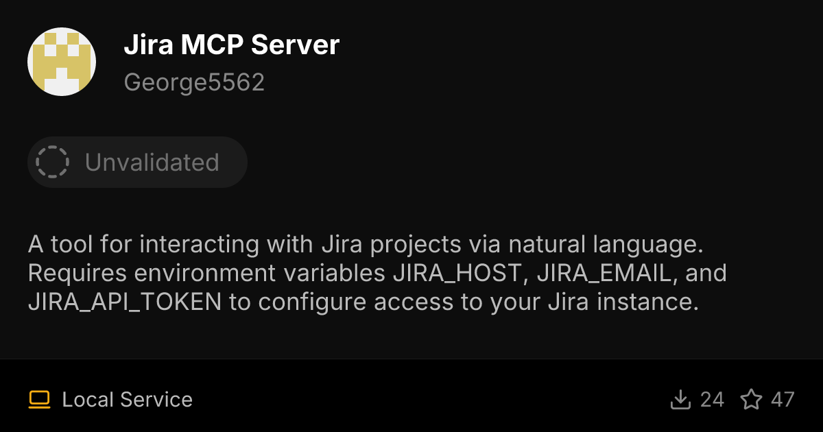 Jira MCP Server | MCP Servers · LobeHub