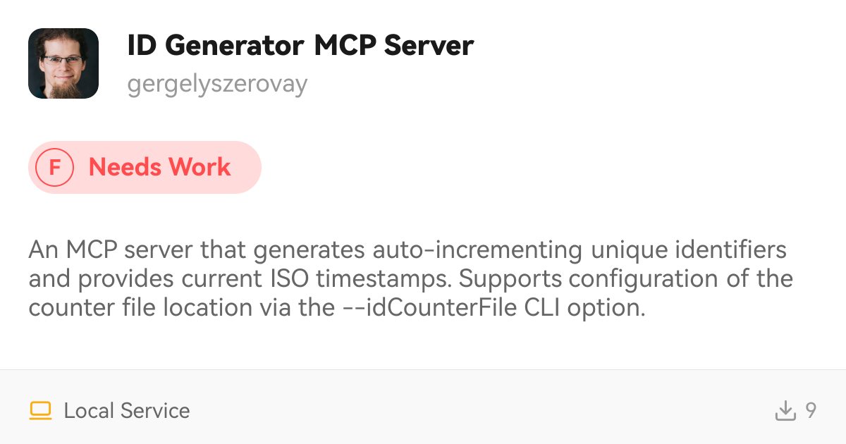ID Generator MCP Server | MCP Servers · LobeHub