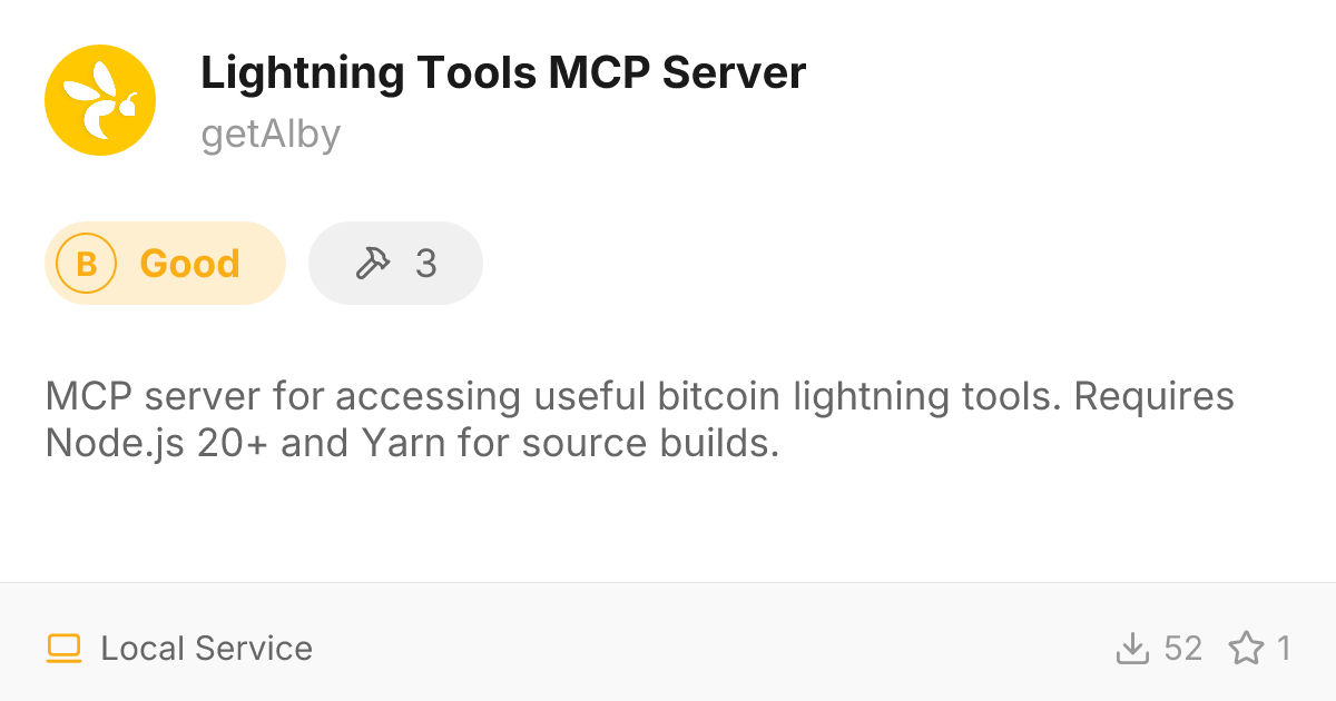 Lightning Tools MCP Server | MCP Ser... · LobeHub