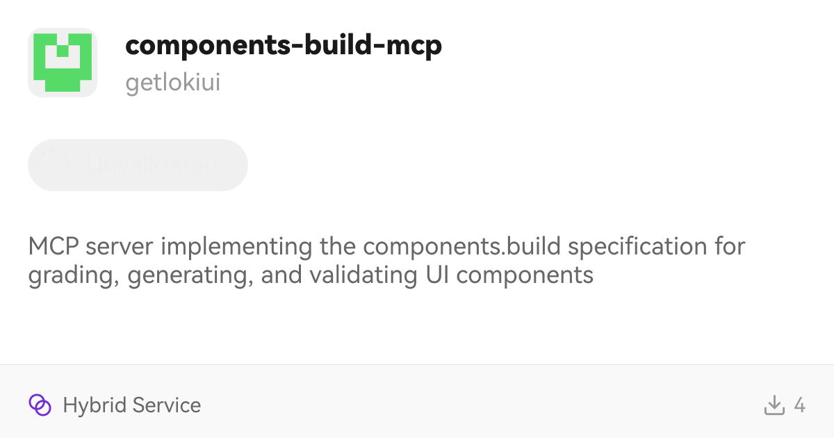 components-build-mcp | MCP Servers · LobeHub
