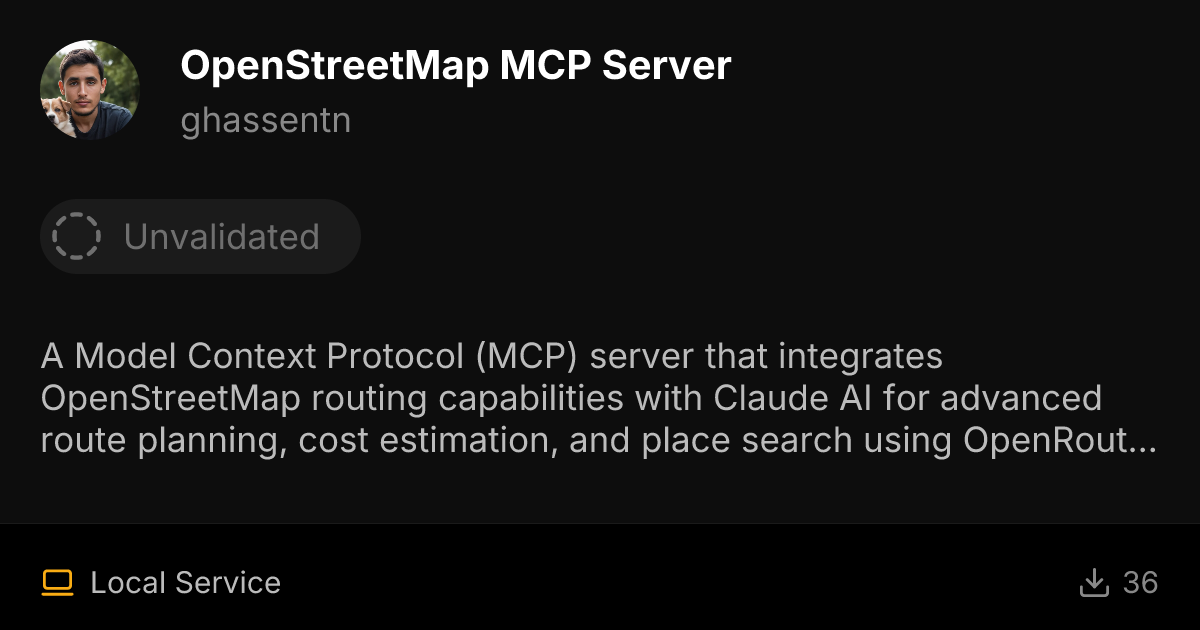 OpenStreetMap MCP Server | MCP Servers · LobeHub