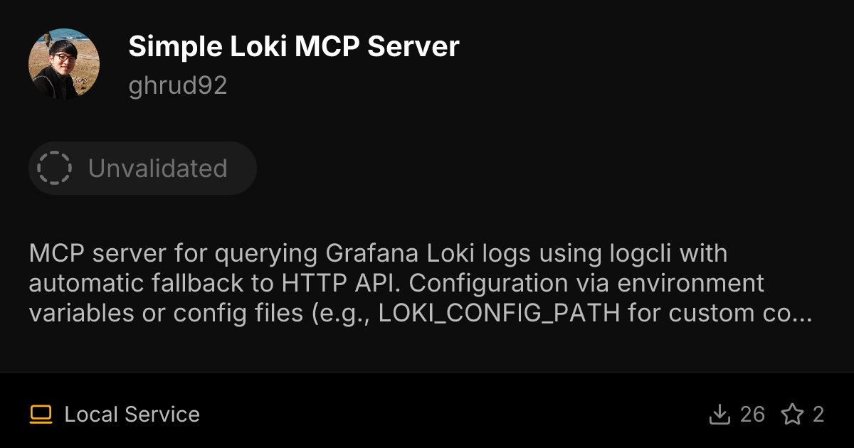 Simple Loki MCP Server | MCP Servers · LobeHub