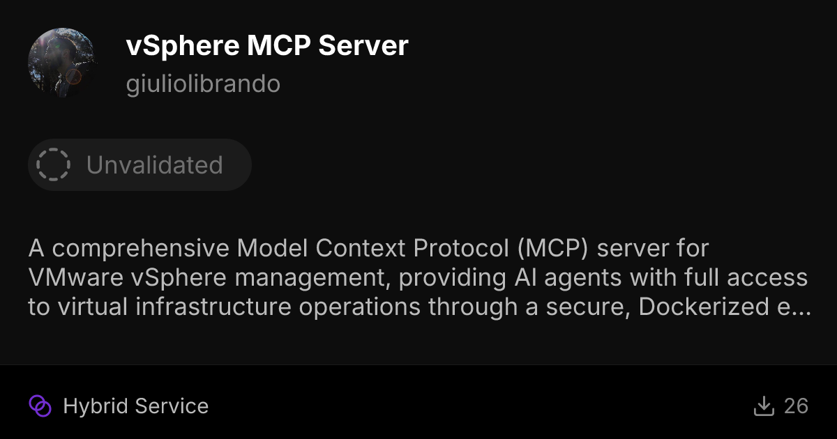 vSphere MCP Server | MCP Servers · LobeHub