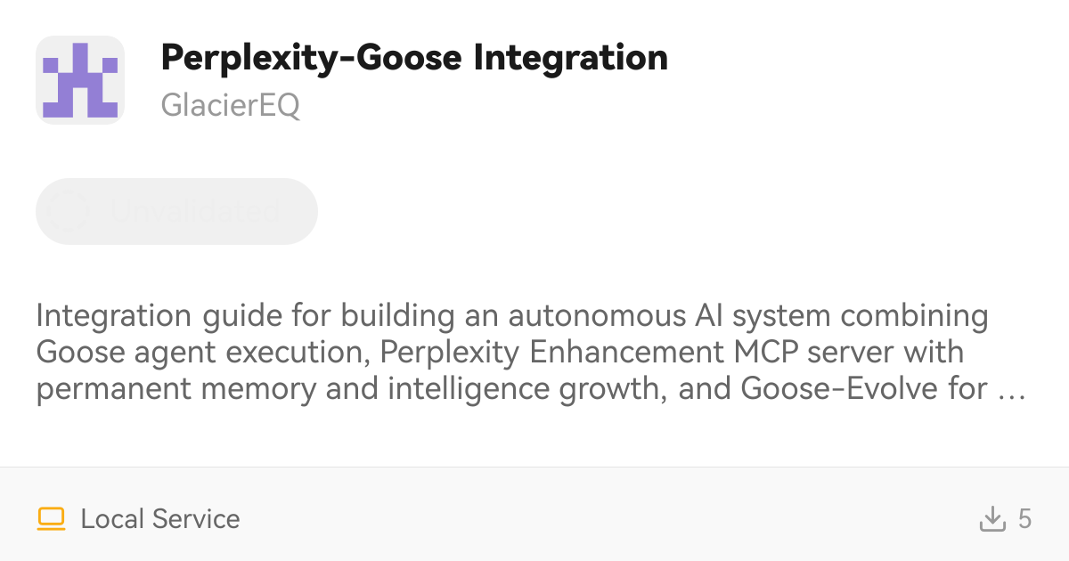 Perplexity-Goose 集成 | MCP Servers · LobeHub