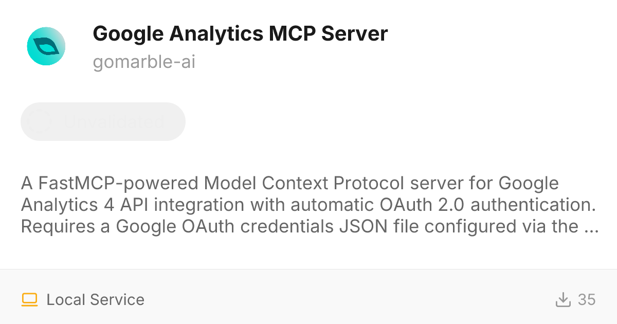 Google Analytics MCP Server | MCP Se... · LobeHub