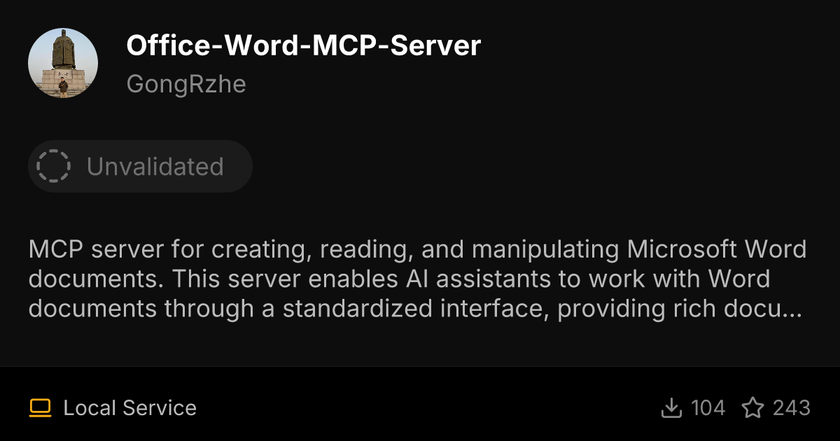 Office-Word-MCP-Server | MCP Servers · LobeHub