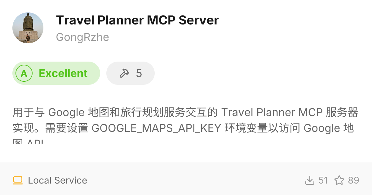 Travel Planner MCP Server | MCP Servers · LobeHub