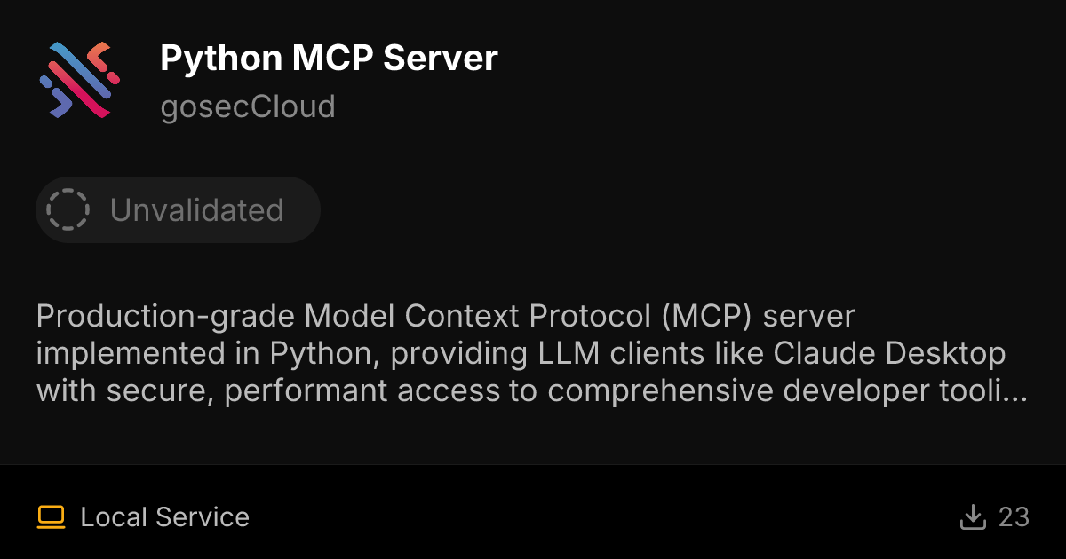 Python MCP Server | MCP Servers · LobeHub