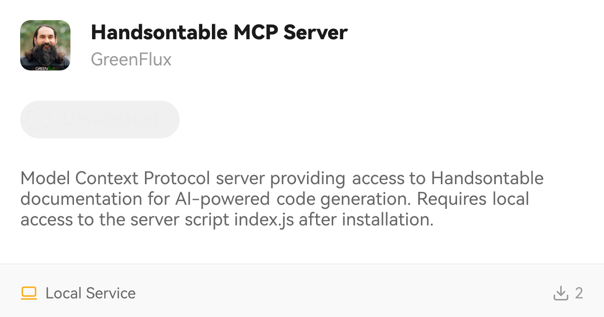 Handsontable MCP Server | MCP Servers · LobeHub