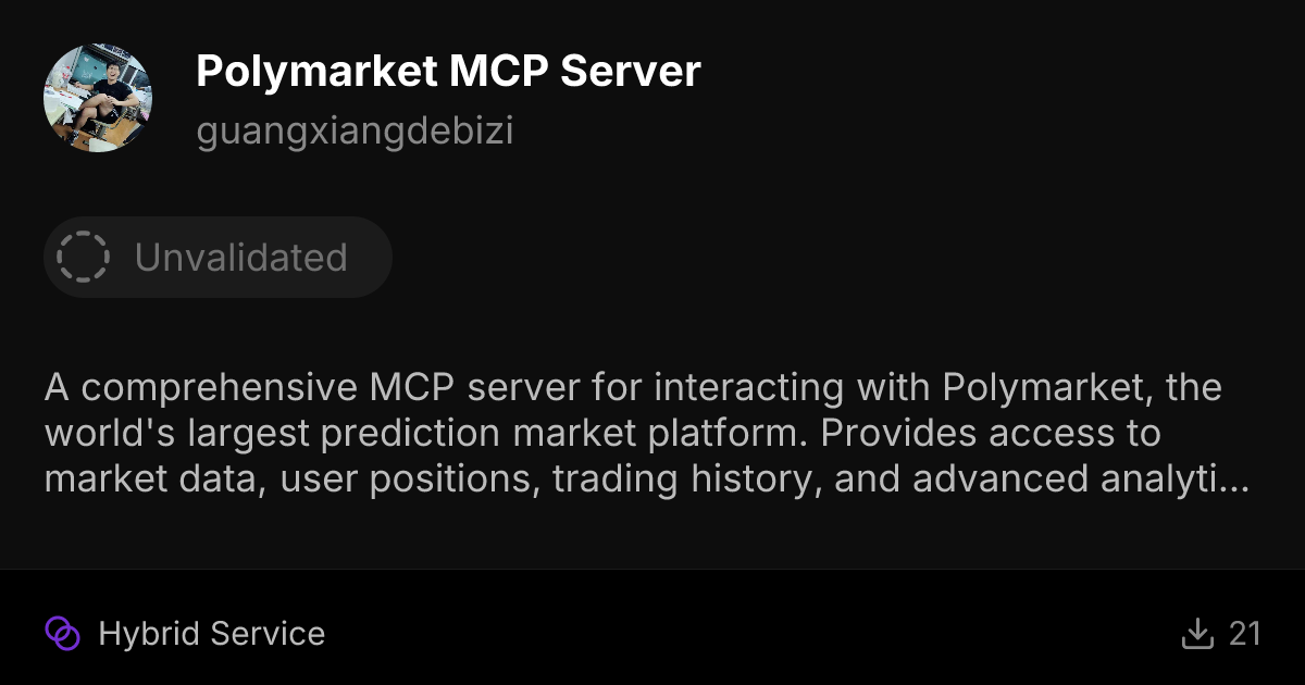 Polymarket MCP Server | MCP Servers · LobeHub
