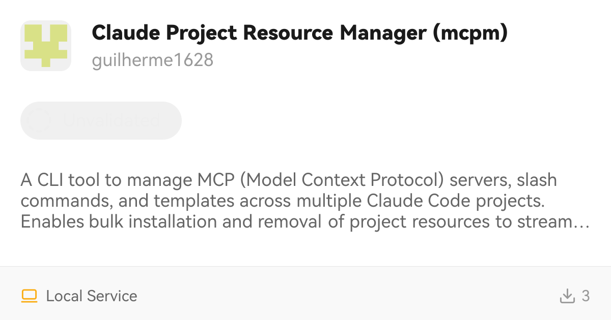 Claude Project Resource Manager (mcp... · LobeHub