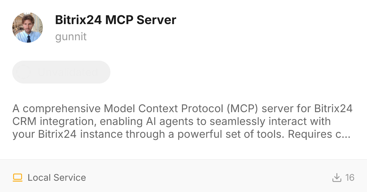 Bitrix24 MCP Server | MCP Servers · LobeHub