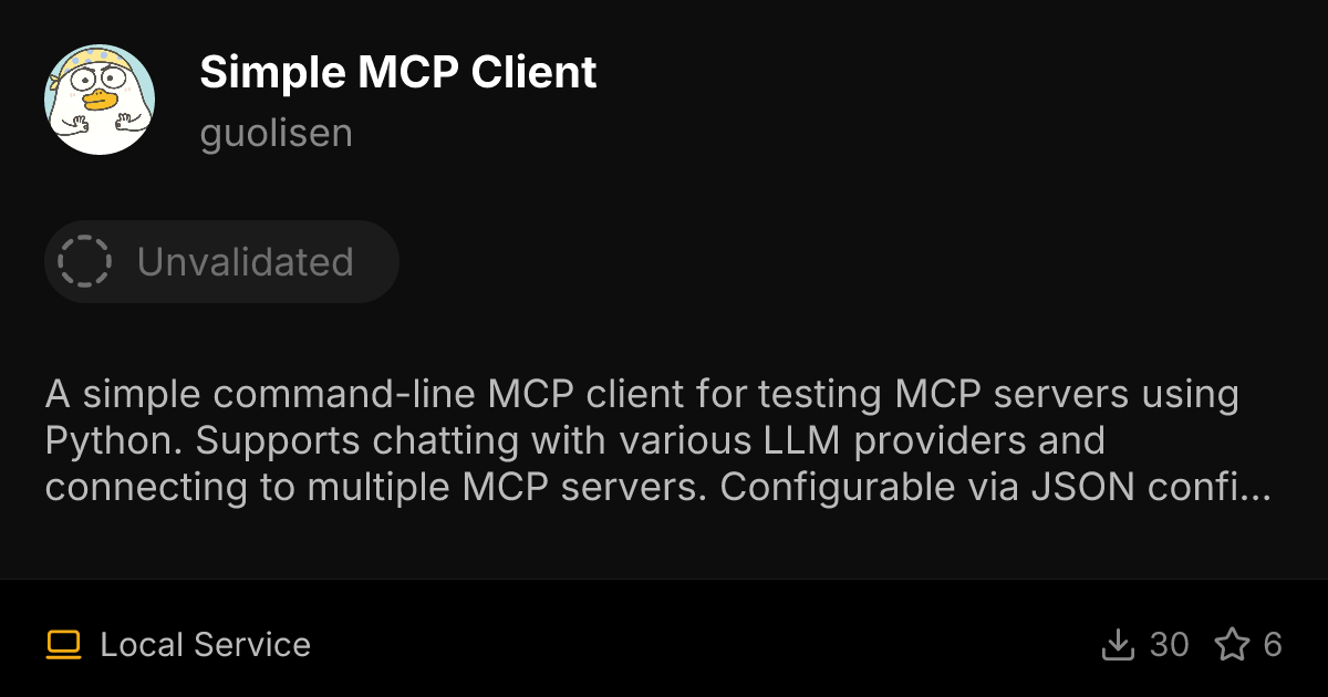 Simple MCP Client | MCP Servers · LobeHub
