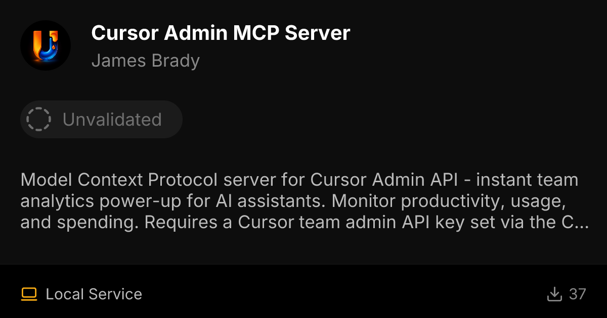 Cursor Admin MCP Server | MCP Servers · LobeHub