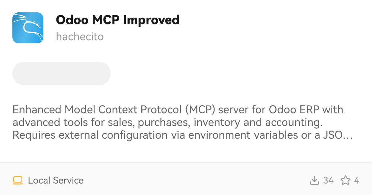 Odoo MCP Improved | MCP Servers · LobeHub