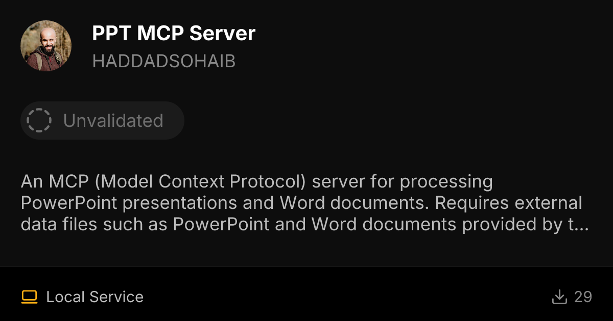 PPT MCP 服务器 | MCP Servers · LobeHub